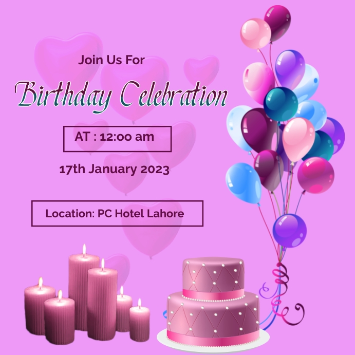 Birthday invitation card Template | PosterMyWall