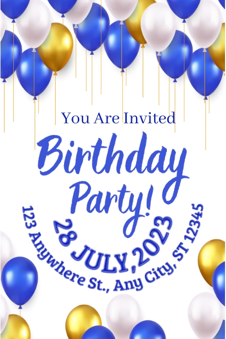 Birthday Invitation Card Poster Design Template | PosterMyWall