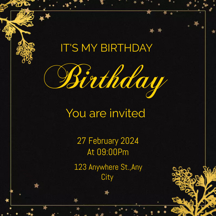 Birthday invitation card template | PosterMyWall