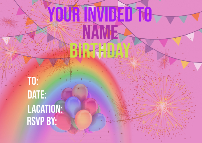 BIRTHDAY INVITATION Template | PosterMyWall