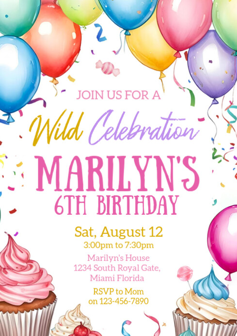 birthday invitation Template | PosterMyWall