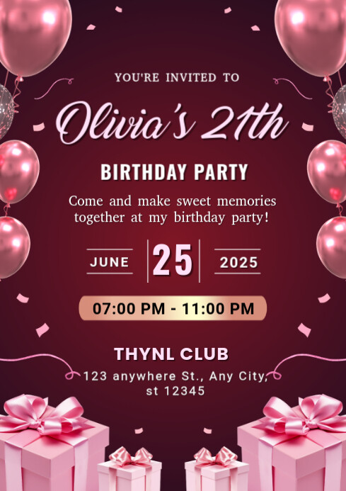 Birthday invitation Template | PosterMyWall