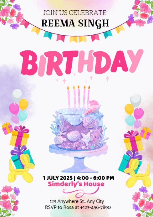 Birthday Invitation Template | PosterMyWall