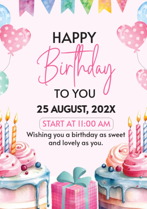 birthday invitation Template | PosterMyWall