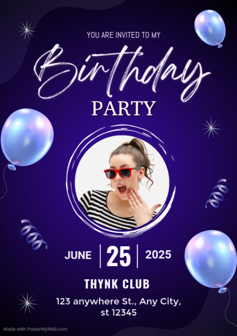 Birthday invitation Template | PosterMyWall
