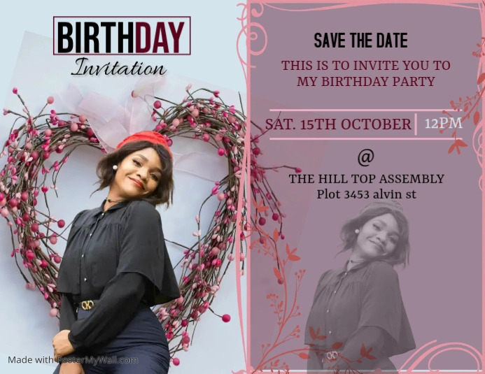 Birthday invitation Template | PosterMyWall