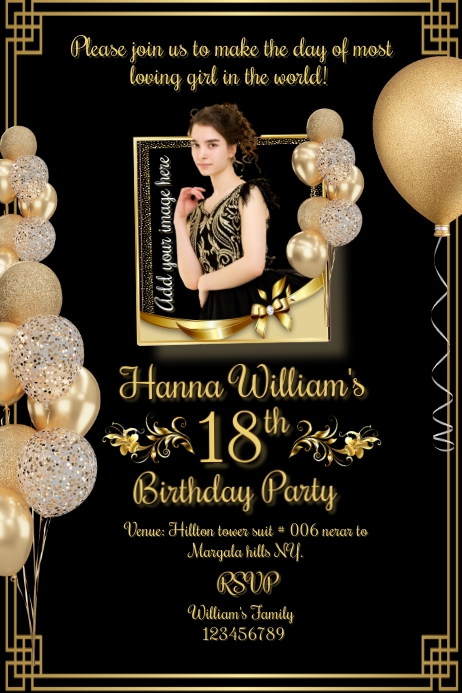 Birthday Invitation Flyer, Birthday Party Template | PosterMyWall