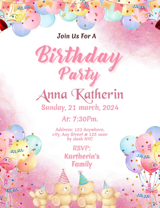 Birthday Invitation Flyer, Birthday Poster, Template | PosterMyWall