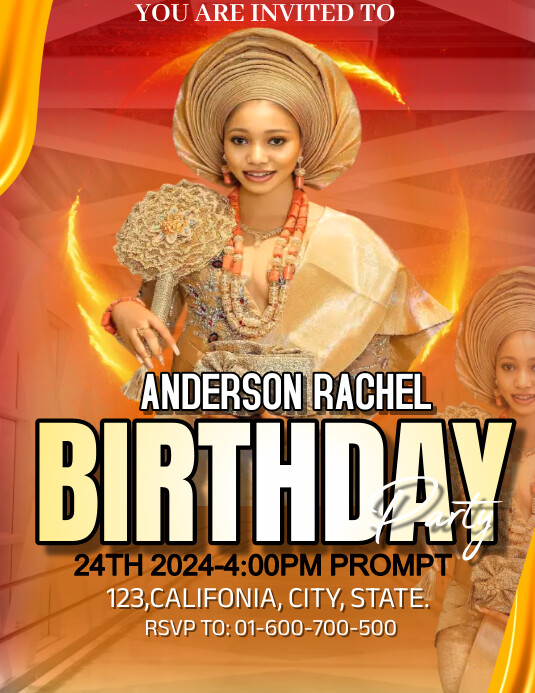 Birthday invitation flyer design template | PosterMyWall