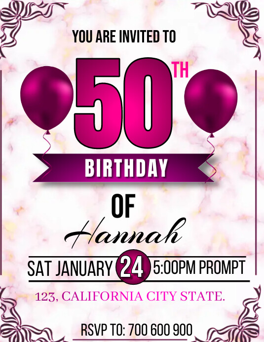 Birthday invitation flyer design template | PosterMyWall