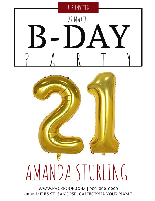 BIRTHDAY INVITATION Flyer Template | PosterMyWall