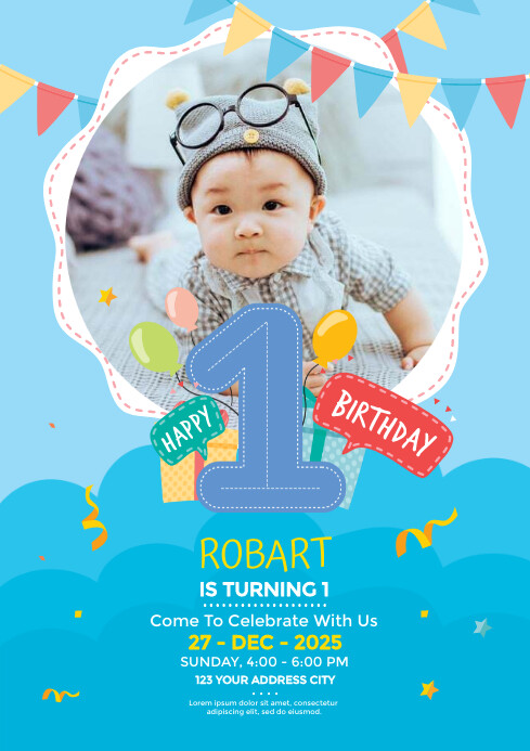 Birthday Invitation Flyer Template | PosterMyWall