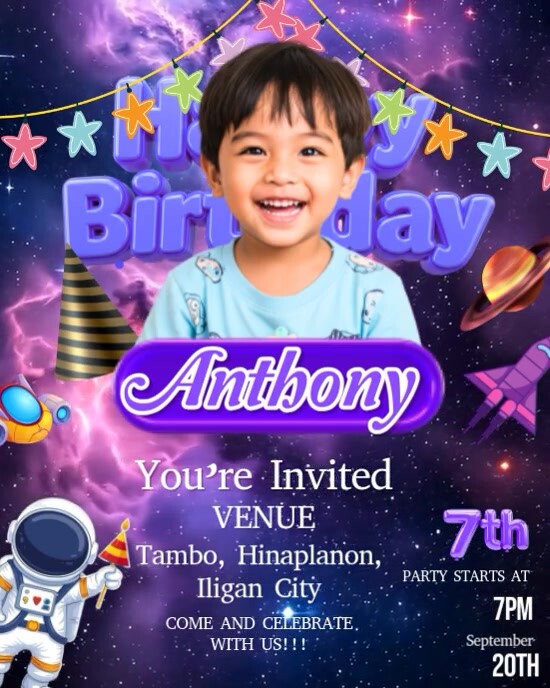 birthday invitation for boys, Template | PosterMyWall