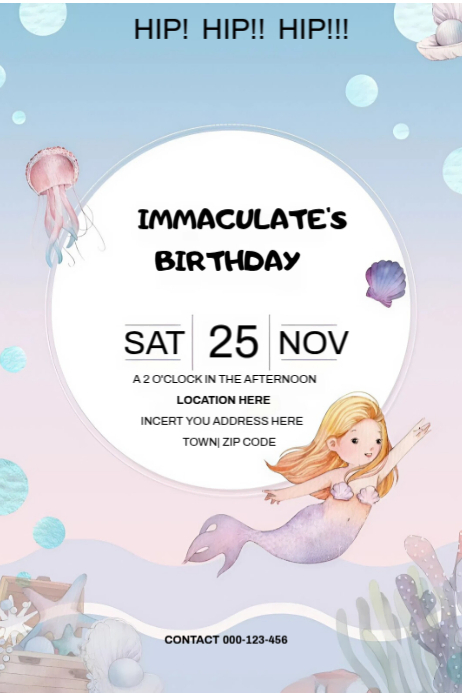 Birthday Invitation For Children Poster Template | PosterMyWall