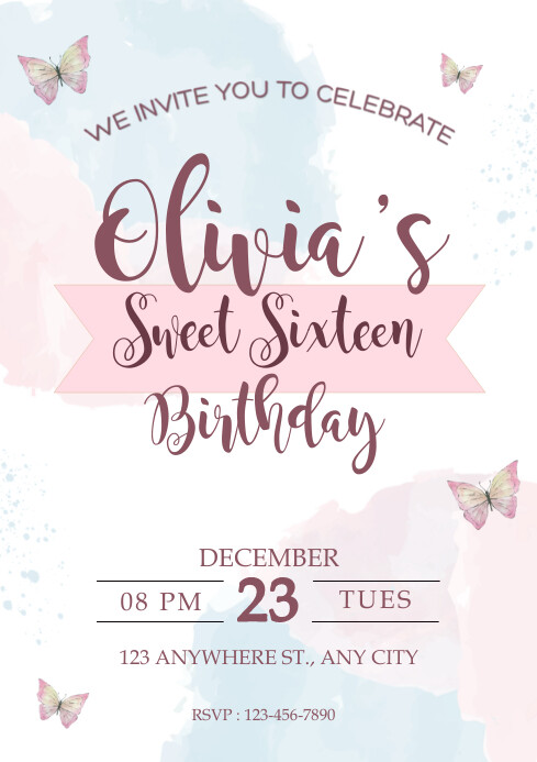 Birthday Invitation Portrait Template | PosterMyWall