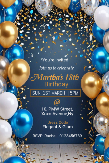 Birthday Invitation Poster Template | PosterMyWall