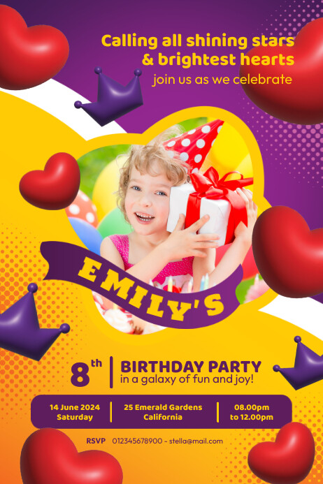 Birthday Invitation Poster Template | PosterMyWall