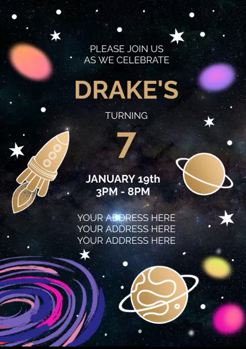 Planet Birthday Invitation Template | PosterMyWall