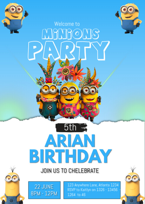 Birthday Invitations A6 Template | PosterMyWall