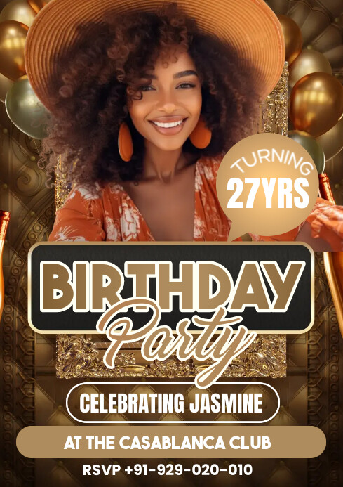 birthday invite poster Template | PosterMyWall