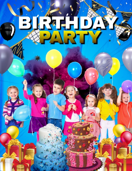 birthday kids party flyer Template | PosterMyWall