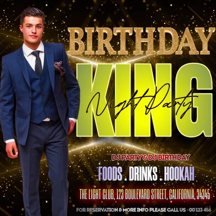 Birthday King Night Party Template | PosterMyWall