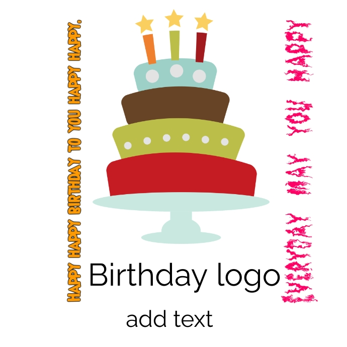 Birthday logo design template. | PosterMyWall