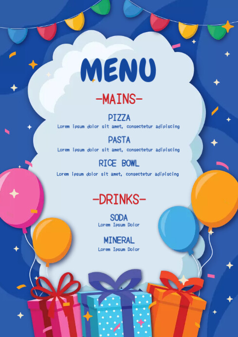 Copy of Birthday Menu Layout | PosterMyWall