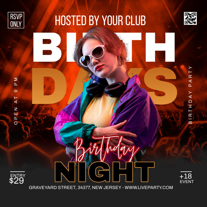Birthday Night Ads Template | PosterMyWall