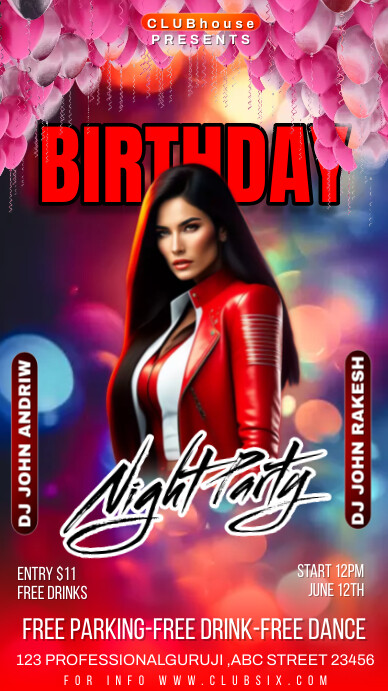 birthday night Club Party Template | PosterMyWall