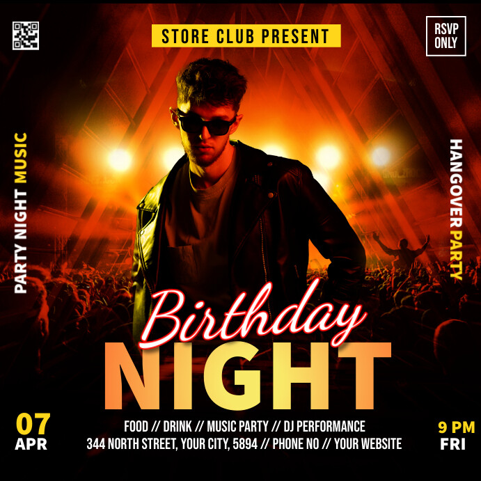 Birthday Night Template | PosterMyWall