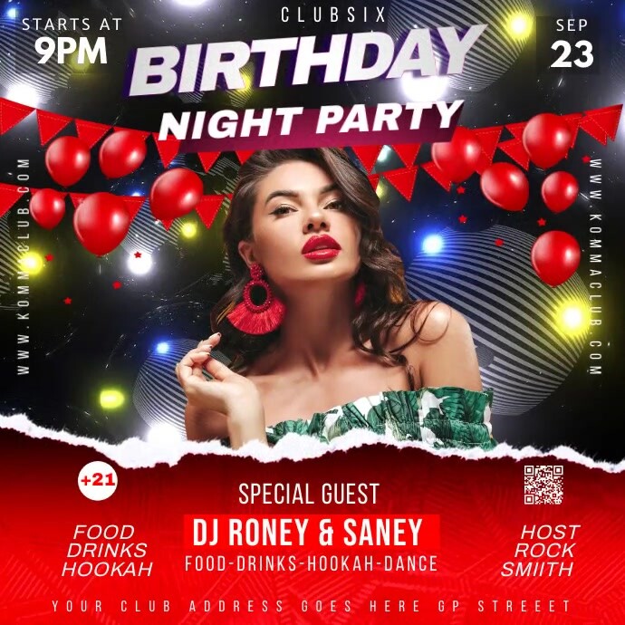 Copy of birthday night/night party | PosterMyWall