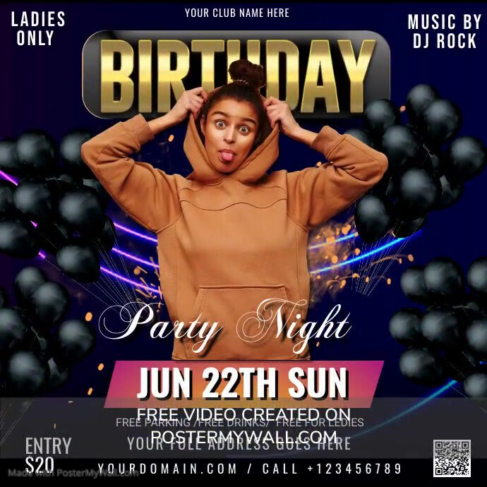 birthday night party Template | PosterMyWall