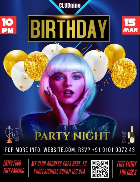 birthday night party Template | PosterMyWall