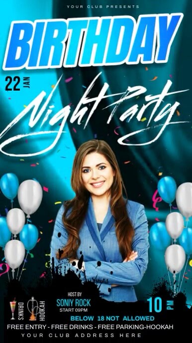 birthday night party Template | PosterMyWall
