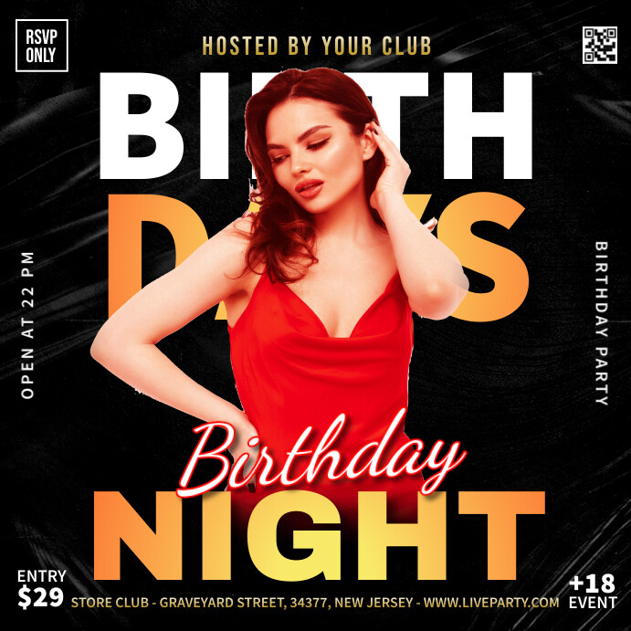 Birthday Night Party Template | PosterMyWall