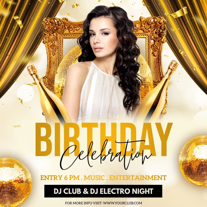 birthday party, birthday, happy birthday Template | PosterMyWall