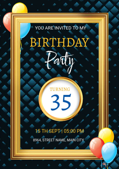 birthday party, birthday invitation Template | PosterMyWall