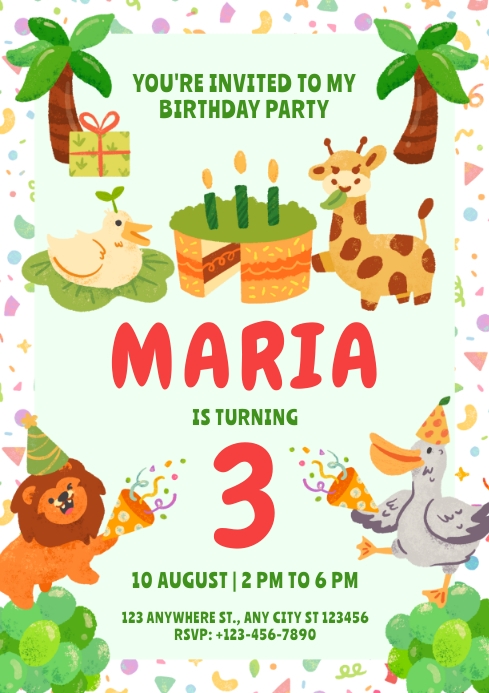 Plantilla de Birthday Party A4 | PosterMyWall