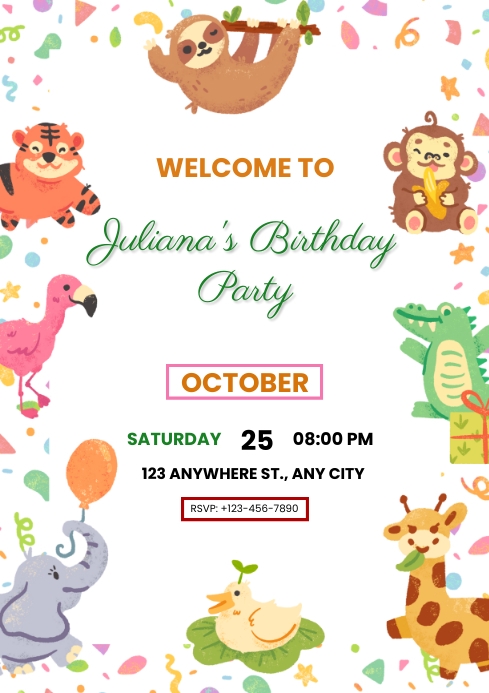 Birthday Party A4 Template | PosterMyWall