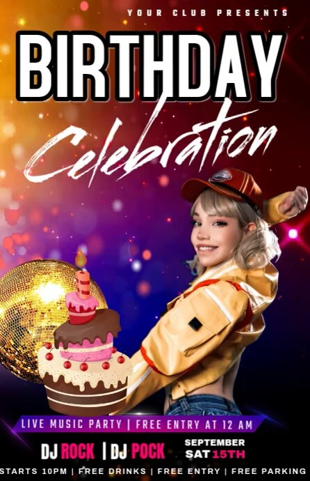 birthday party ad design Template | PosterMyWall