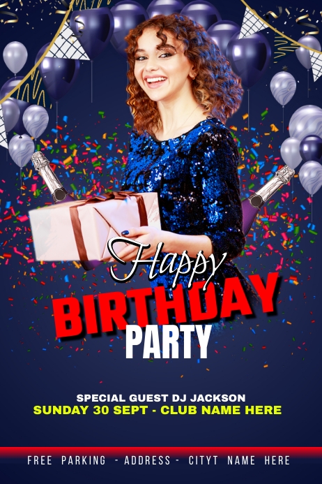 birthday party ad design template | PosterMyWall
