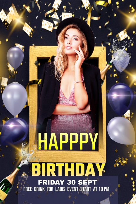 Copy of birthday party ad design template | PosterMyWall