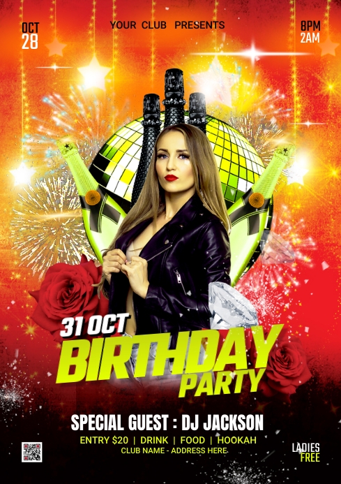 birthday party ad design template | PosterMyWall