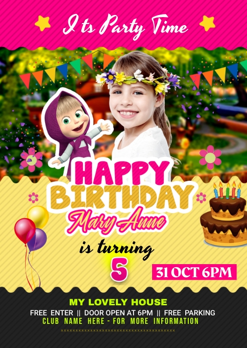 birthday party ad design template | PosterMyWall