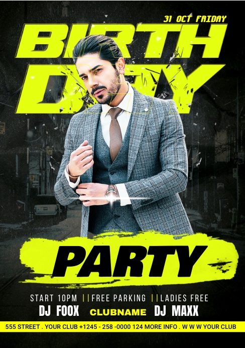 birthday party ad design template | PosterMyWall