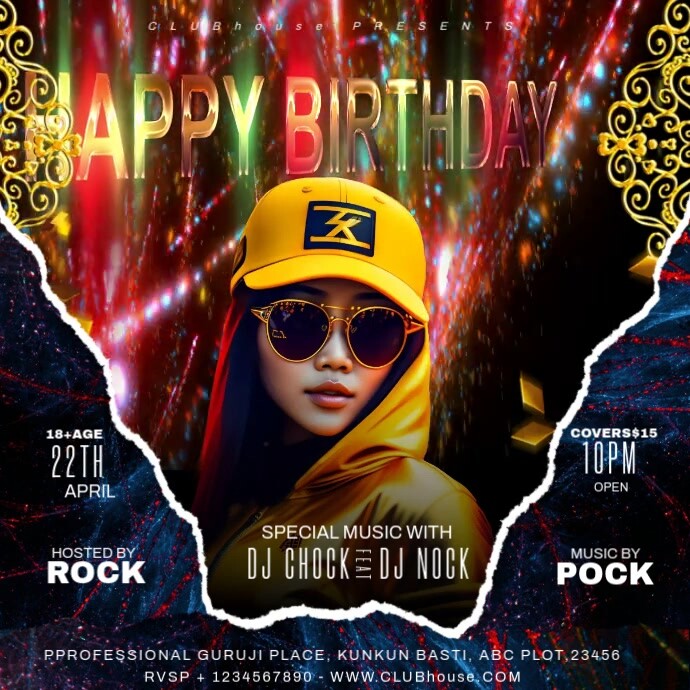 birthday party ad design Template | PosterMyWall