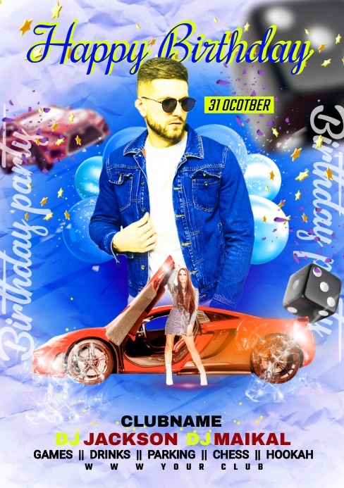 birthday party ad design template | PosterMyWall