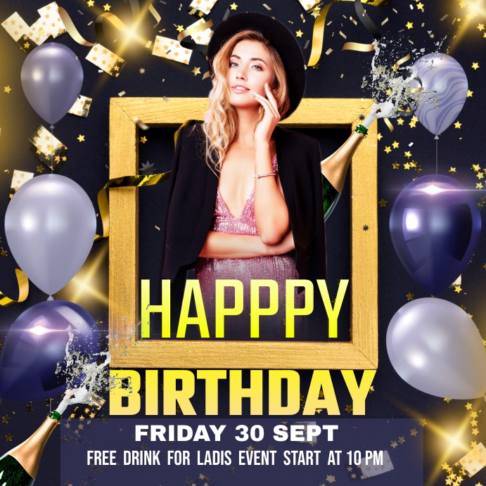 birthday party ad design template | PosterMyWall