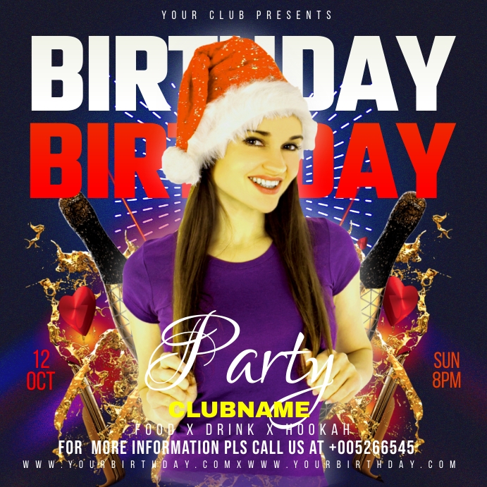 birthday party ad design Template | PosterMyWall